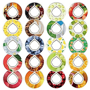 Rigwarl 20 Water Bottle Flavor Pods Pack, Flavor Pods with Fragrance for Water Flavor Accessories Safe Airtight Fruit Flavor Pods (No Bottle)