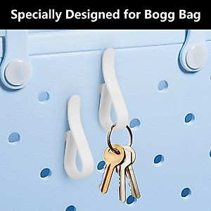 Sanchamy 4PCS Hook Accessories for Bogg Bags Cup Holder Connector Key Holder Insert Hook for Bogg Bag-Secure and Organize Your Items in Your Beach Tote Bag-White