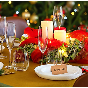 100 Pack Christmas Place Cards Holiday Seating Name Card Die Cut Xmas Reindeer Antlers Table Setting Folded Paper Tent Cards for Winter Dinner Wedding Tables Placement Party Decorations 2" x 3.5"