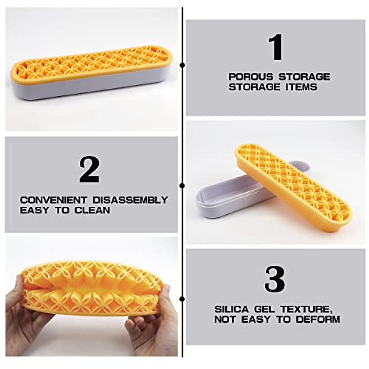 ANRONCH Silicone Makeup Brush Holder, Multi-Purpose Desktop Organizers Make up Brush Stand Holder 5D Diamond Painting Pen Holder Sewing Tool Storage Box Desktop Storage Box for Brush,Painting Brush