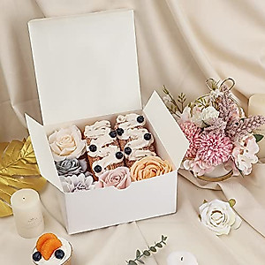 Moretoes White Gift Boxes 20pcs 8x8x4 Inches Paper Gift Box with Lids for Wedding Present Bridesmaid Proposal Gift Graduation Holiday Birthday Party Favor Engagements and Christmas Day