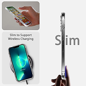 JJGoo Compatiable with iPhone 13 Pro max Case Clear, Transparent Shockproof Phone Case, Slim Anti-Scratch Hard PC Back Protective Cover Bumper, Clear