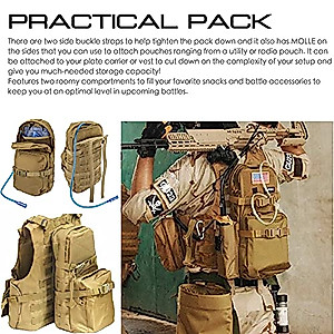 LIVANS Tactical Hydration Pack Nylon, Molle Hydration Carrier Bag Water Reservoir Bag for Tactical Backpack Plate Carrier(Bladder not included)