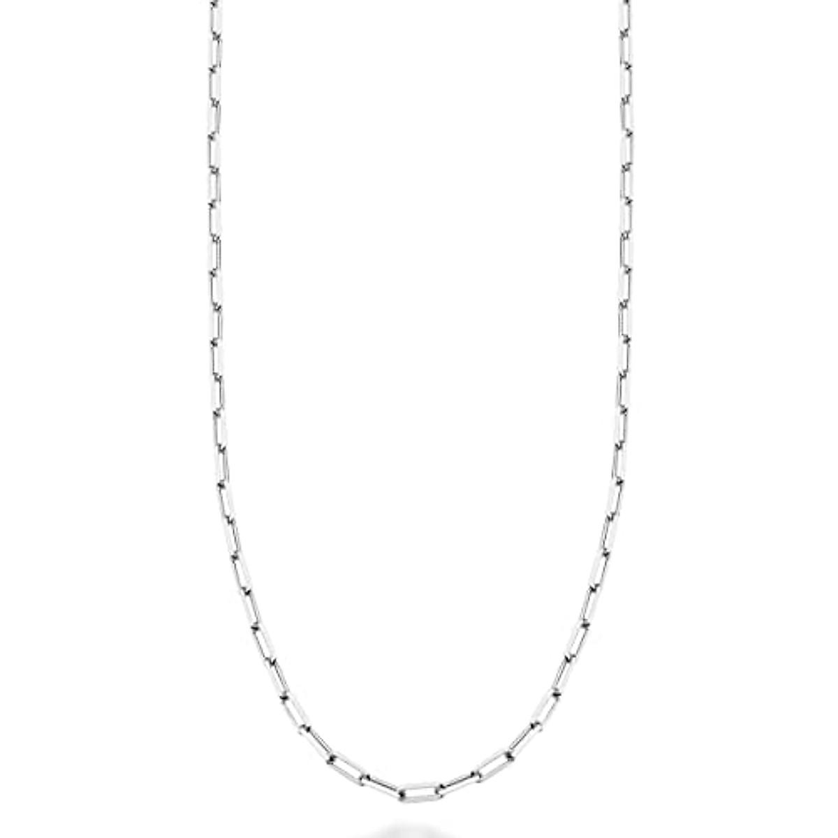 Miabella Solid 925 Sterling Silver Italian 2mm Paperclip Link Chain Necklace for Women, Made in Italy (Length 18 Inches (women's average length))