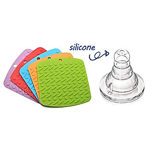 BHMBKCT Silicone Pot Holders, Trivet Mat, Hot Pad, Jar Opener, Pot Spoon Rests, Non Slip, Set of 8 (6.8 x 7 inch)…
