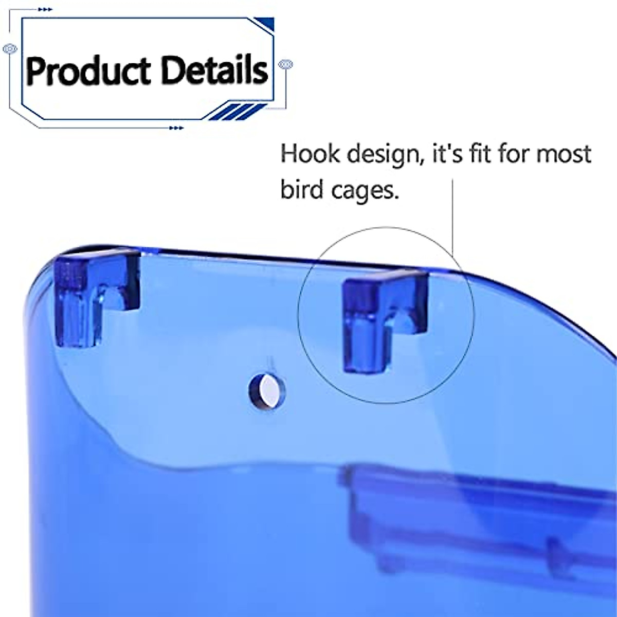 Freiomyi Bird Bath Box for Cage, Parrot Bathing Tub Hanging Bathtub Bowl Cage Accessories for Small Birds Lovebird (Clear)