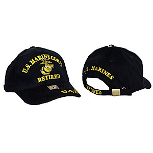 U.S. United States Marine Corps Retired Black Hat Cap USMC Marines 4-07-B