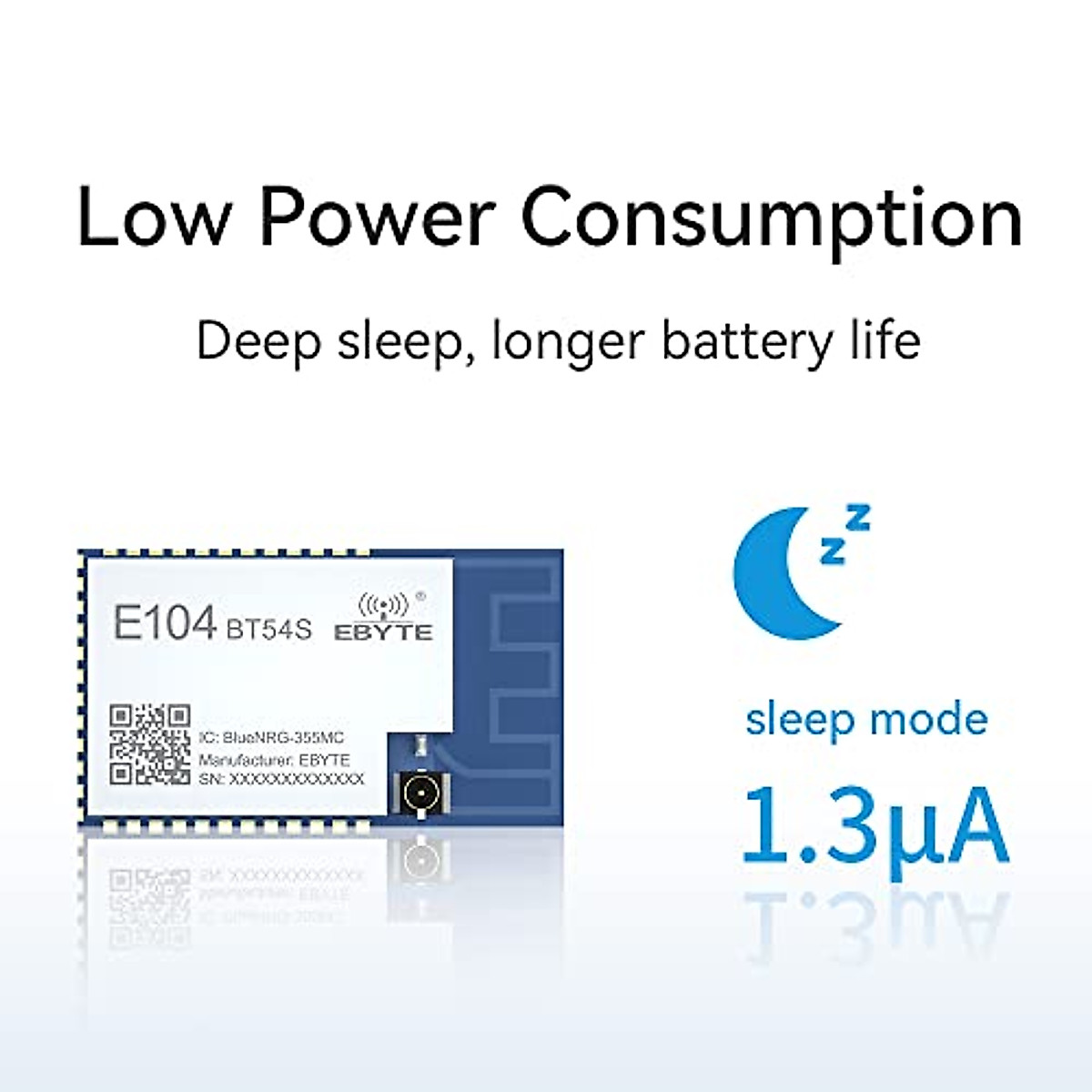 EBYTE BLUENRG355MC Blue-Tooth 5.1 SOC Module 8dBm Low Power Wireless Module Power E104-BT54S IPEX Stamp Hole Antenna Interface for Smart Home/Farm, Hotel Management, Industrial Manufaturing