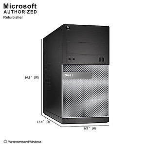 Dell Optiplex 390 MiniTower PC - Intel Core i5-2400 3.1GHz 8GB 250GB DVDrw Windows 10 Pro (Renewed)