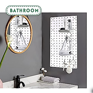 4 Pieces Pegboard Wall Mount Display Pegboards Wall Panel Kits DIY Pegboard Tool Organizer with Accessories for Garage Kitchen Living Room Bathroom Office