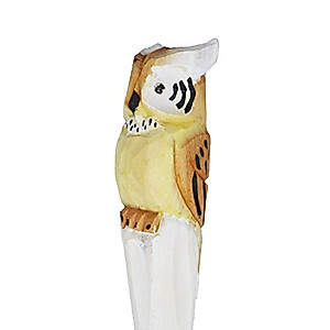 Handmade Carved Ballpoint Pen Owl style Natural Wooden Carving Cute Animal Refillable Pen 1pc/owl from Nument