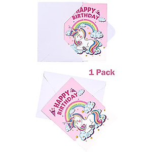 WRAPAHOLIC 16" Extra Large Birthday Gift Bag with Card and Tissue Paper - Fantacy Unicorn Happy Birthday