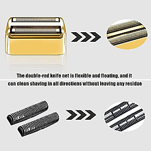 Shaver Replacement Foil and Cutters compatible with BaBylissPRO Barberology Double FXFS2 (2PC Gold)