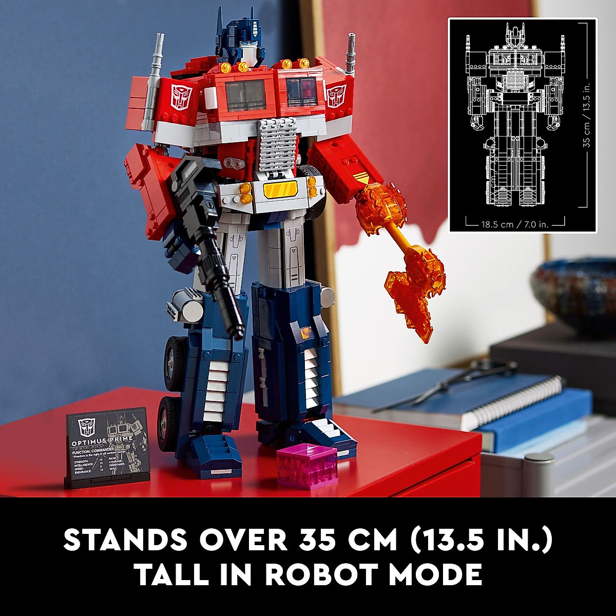 LEGO Icons Optimus Prime 10302 Transformers Figure Set, Collectible Transforming 2-in-1 Robot and Truck Model Building Kit for Adults, Perfect for Display or Play