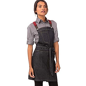 Chef Works Unisex Berkeley Short Bib Apron, Indigo Blue, One Size