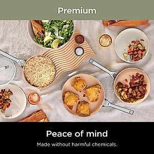 Ninja Extended Life Premium Ceramic 8" Fry Pan, Nonstick Fry Pans, Pots, PTFE Free, Healthy Cooking, Oven Safe to 550°F, Dishwasher Safe, All Stovetops & Induction Compatible, Apricot, CW90020