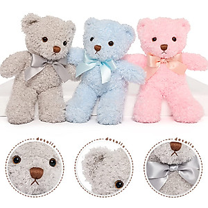 Tezituor Bulk Teddy Bears Stuffed Animal, Teddy Bears Bulk Stuffed Bear, Soft Teddy Bear Centerpiece Baby Shower, 7 Colors, 7 Packs, 10in