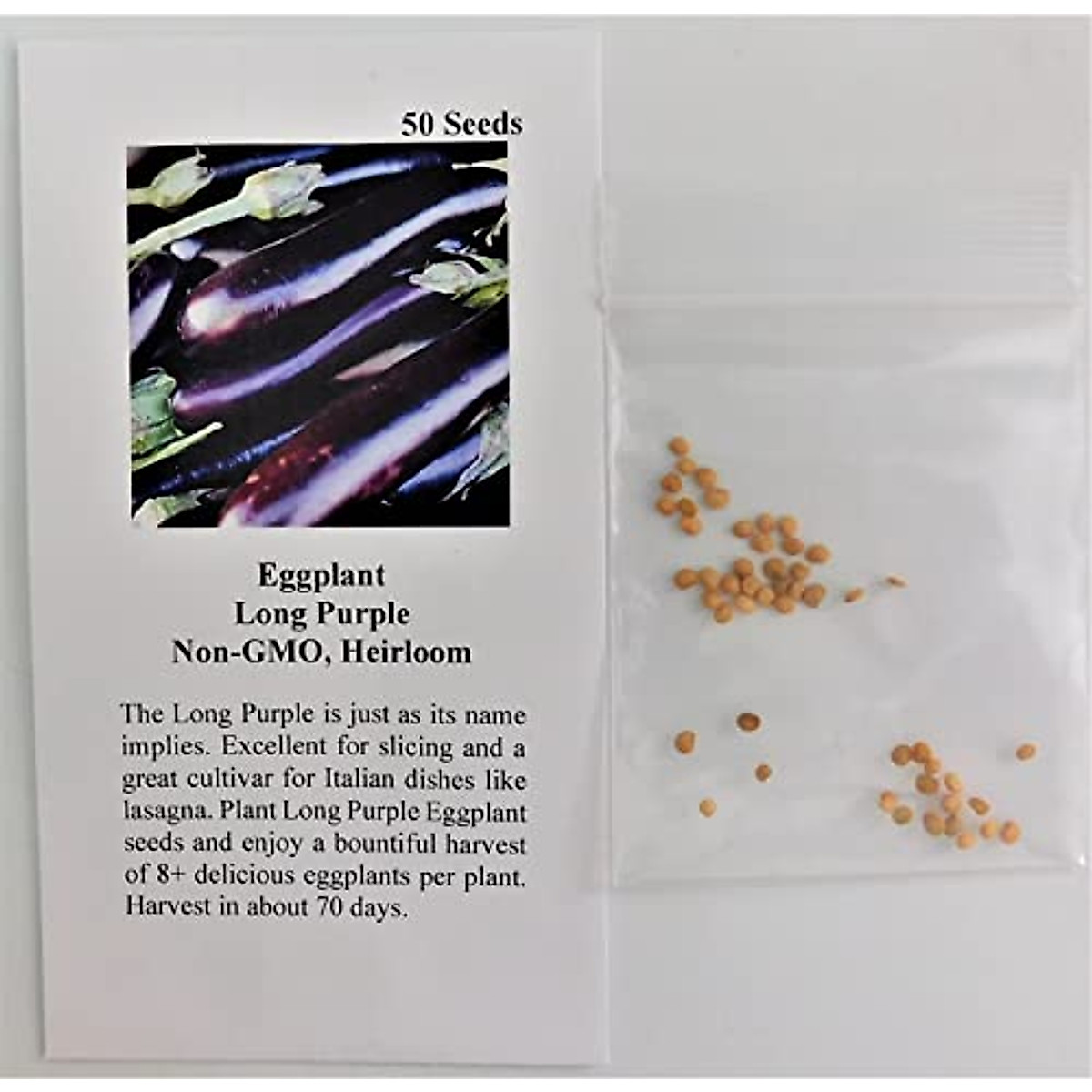 David's Garden Seeds Eggplant Long Purple FBA-1131 (Purple) 50 Non-GMO, Heirloom Seeds