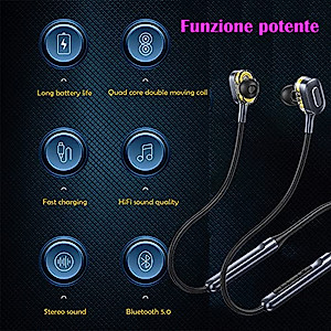 EonBlue V43 Neckband Bluetooth Wireless Headphones Earbuds with Microphone, 15Hs Playtime in-Ear Magnetic Earphones, IPX5 Sweatproof Sports Headsets (Green)