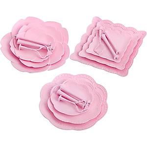 Tosnail 3 Pack 3 Tiers Plastic Cupcake Stand Dessert Stand Tiered Serving Trays with Pink Rod Candy Pastry Holders for Baby Shower, Wedding and Party - Pink Rod