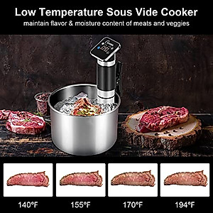 CAUKINS Sous Vide Machine Suvee Cooker：Sous-vide 1100 Watts Sous Vide Cooker Sous Vide Kit Immersion Circulators for Precision Cooker