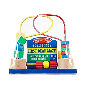 Melissa & Doug First Bead Maze - Wooden Educational Toy for Floor, High Chair, or Table - Infant Maze Toy, Bead Maze Toys For Toddlers And Babies 4.2 x 7 x 8.6 inches ; 1.3 pounds