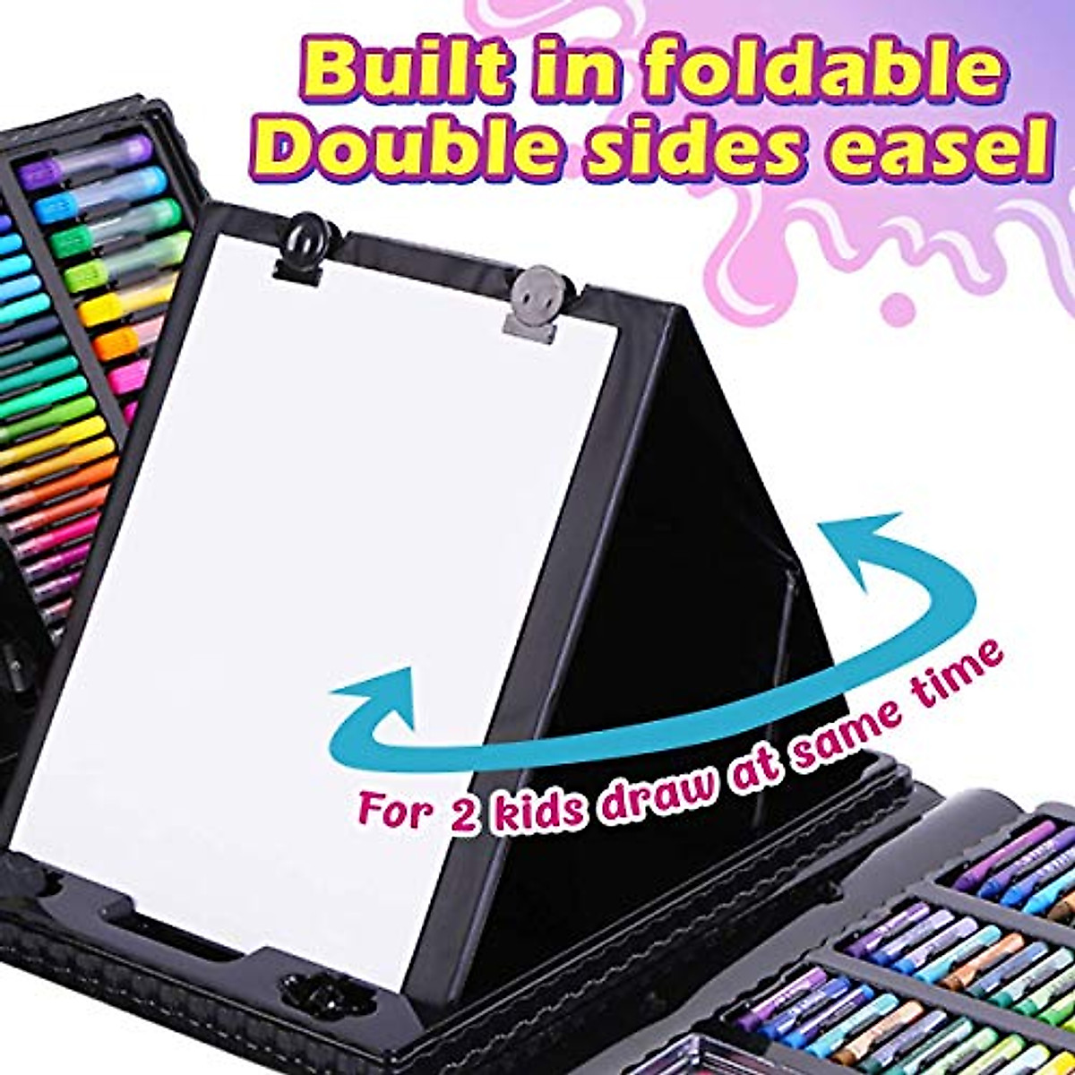 Dinonano Drawing Painting Art Set for Kids - 238 Pieces Paint Makers Coloring Set School Supplies Kit Sketch Pad Easel Oil Pastels Crayons Watercolor Pencils Markers Toddler Boys Girls Age 3 4 5 6-12