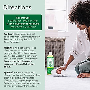 Puracy Professional Carpet Cleaner Machine Detergent, 4x Concentrated Upholstery Cleaner, Natural Carpet Shampoo, Pet Stain Remover & Deodorizer, Makes 20 Gallons of Cleaning Solution, 25 Ounce