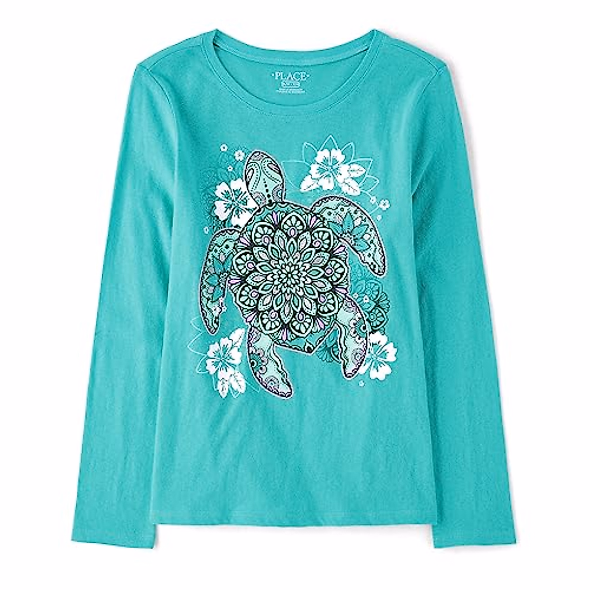 The Children's Place Girls Long Sleeve Animal Graphic T-Shirt Sea Turtle X-Large