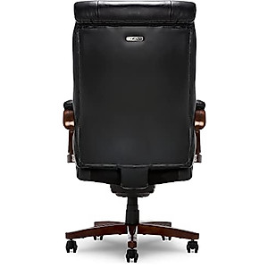 La-Z-Boy Trafford Big and Tall Executive Office Chair with AIR Technology, High Back Ergonomic Lumbar Support, Black Bonded Leather