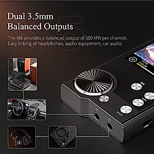 Swofy HiFi MP3 Player Digital Audio Player Lossless DSD High Resolution Digital Audio Music Player, Portable High Definition Portable Audio Player with 128GB Memory Card Supports up to 256GB.