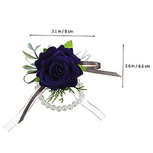 ARTIBETTER 3pcs Wrist Flower Outdoor Decor Flower Wrist Corsage Bridesmaid Bracelets Flower Corsage Wristlet Pearl Decor Hand Wrist Flowers The Flowers Plastic Wrist Chain Bridegroom