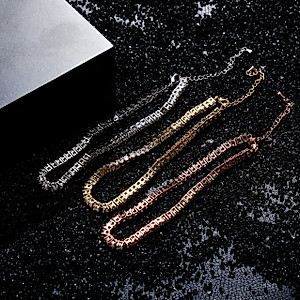 TOPGRILLZ 3-6mm Tennis Chain Anklet with Extension Bracelet for Women, 14K Gold Plated CZ Diamond Fashion Foot Jewelry Gifts (3mm White Gold,9)