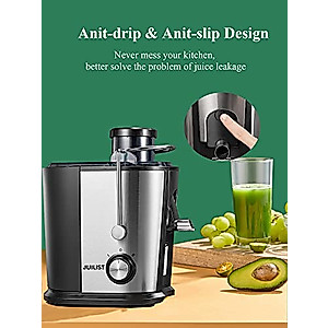 Juicer, Juicer Machines Easy to Clean, 3" Feed Chute Juicer Extractor for Whole Vegetable and Fruit, 2 Speeds Control for Soft & Hard Fruits, With Brush Easy to Clean, Anti-drip & Anti-slip Function