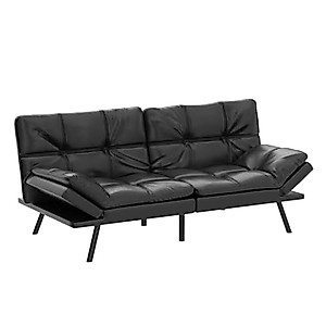 MUUEGM 267PU-BK-222 Sofabed, Medium, Black-Update