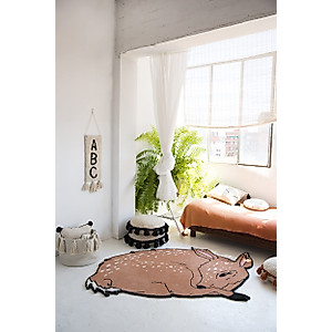 Lorena Canals - Decorative Basket for home storage, nursery, living room, play area, kids' room and much more. Handmade with 100% natural cotton and non-toxic dyes. Natural. Dimensions: 1' x Ø 1' 6''.