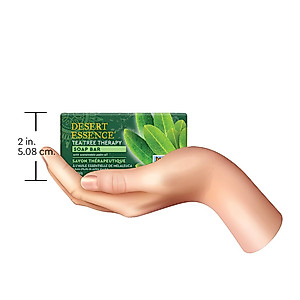 Desert Essence Tea Tree Therapy Cleansing Soap Bar - Plant-Based with Sustainable Palm Oil, Eco-Harvest® Tea Tree, Jojoba Oil, Aloe – Safe for Sensitive Skin, Face & Body, Vegan, Cruelty-Free