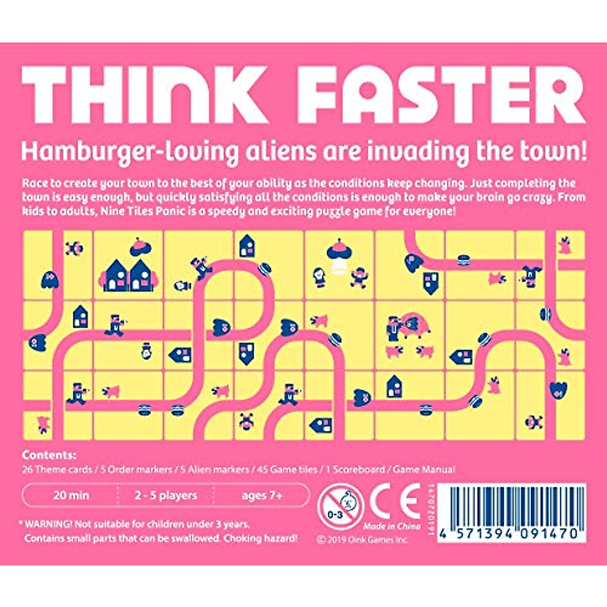 Oink Games Nine Tiles Panic - Fast-Paced Japanese Puzzle Game | Perfect for Stocking Stuffers & Secret Santa Gifts | Ages 7+ | Arrange Tiles to Win