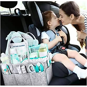 Everyday Baby Diaper Caddy organizer -Thick Heavy Duty Portable Nursery Storage Bin and Car Caddy Organizer - Felt Baby Diaper Bag for Storage with Handle –New Born Essentials Baby Gifts