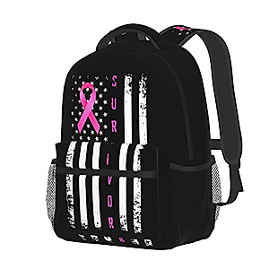 Cool Breast Cancer Survivor Women Pink 3d Printed Fashion Unisex Large Travel Daypack School Bag Laptop Backpack School For Youth Adult
