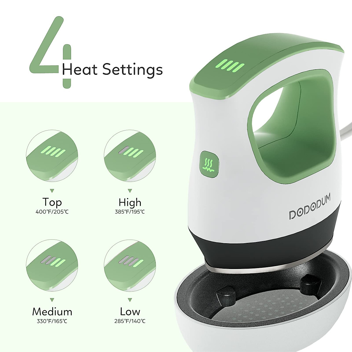 DODODUM Mini Heat Press Machine Easy to Use for T Shirts Shoes Hats Small HTV Iron-on Vinyl Projects Portable Heating Transfer Iron Green