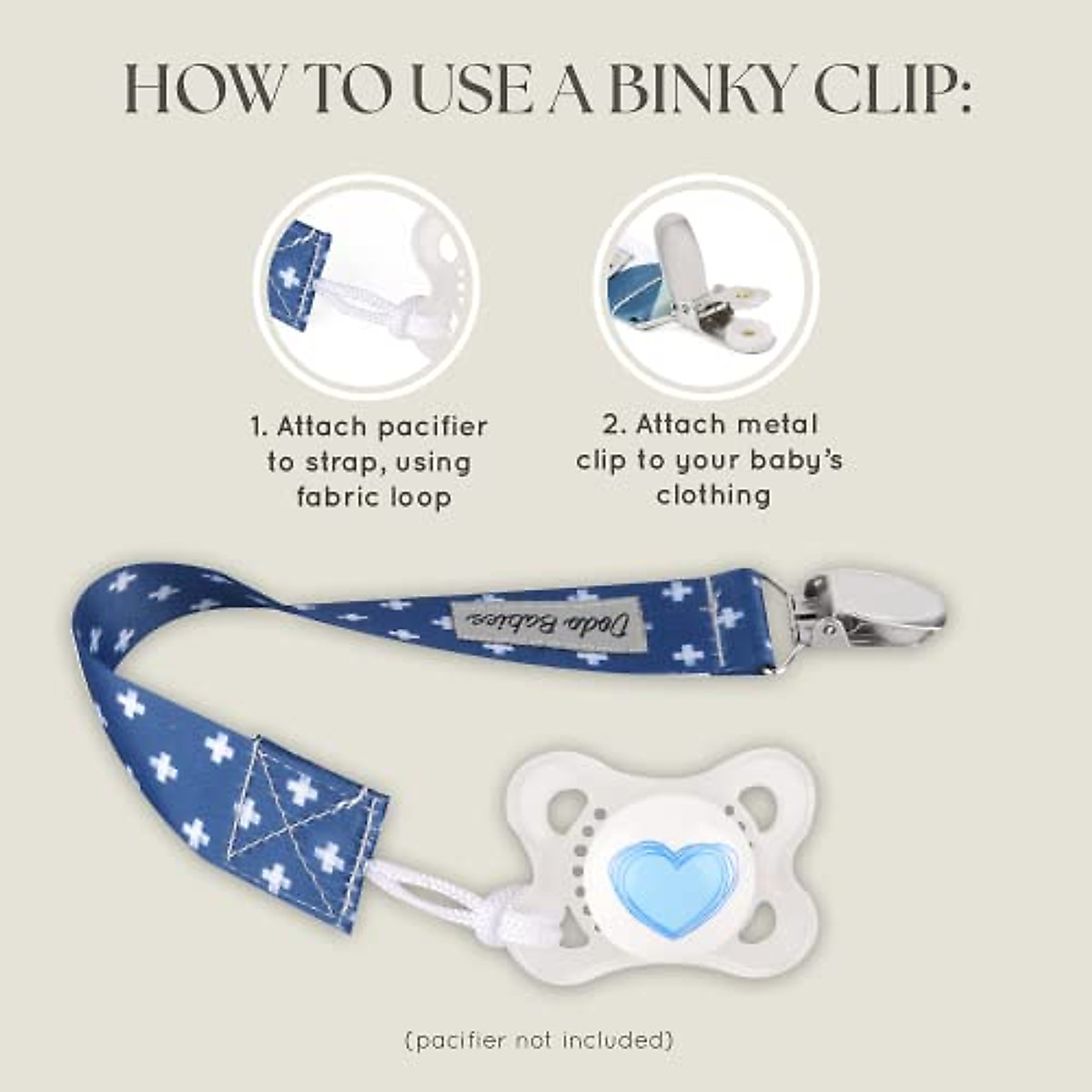 Dodo Babies 5-Pack Baby Burp Cloths - Soft, Absorbent Cotton Burp Cloths - Includes Pacifier Case and 2 Pacifier Clips - Colors: Black, Blue and Grey