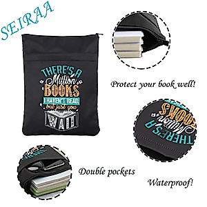 SEIRAA Book Lover Book Sleeve Book Covers with Zipper for Literary Nerds There’s a Million Books I Haven’t Read (Nerds Book Sleeve)