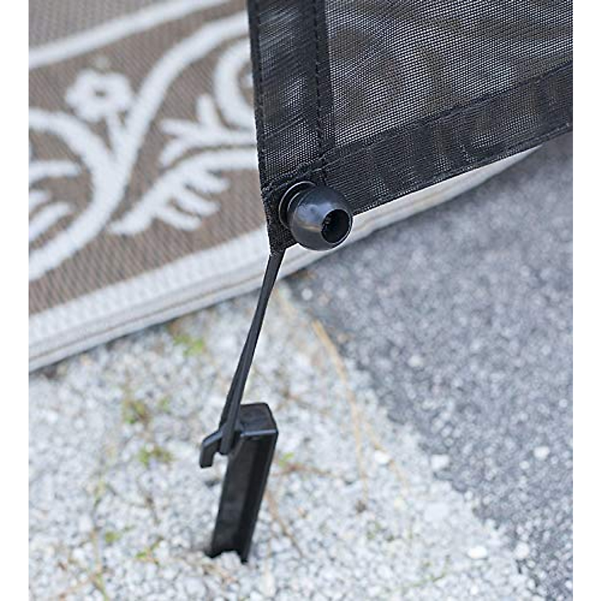 EXCELFU RV Awning Sun Shade Screen with Zipper 15' x 9' - RV Awning Shade Screen Black Mesh UV Blocker Complete Kits for RV Camper Trailer Motorhome