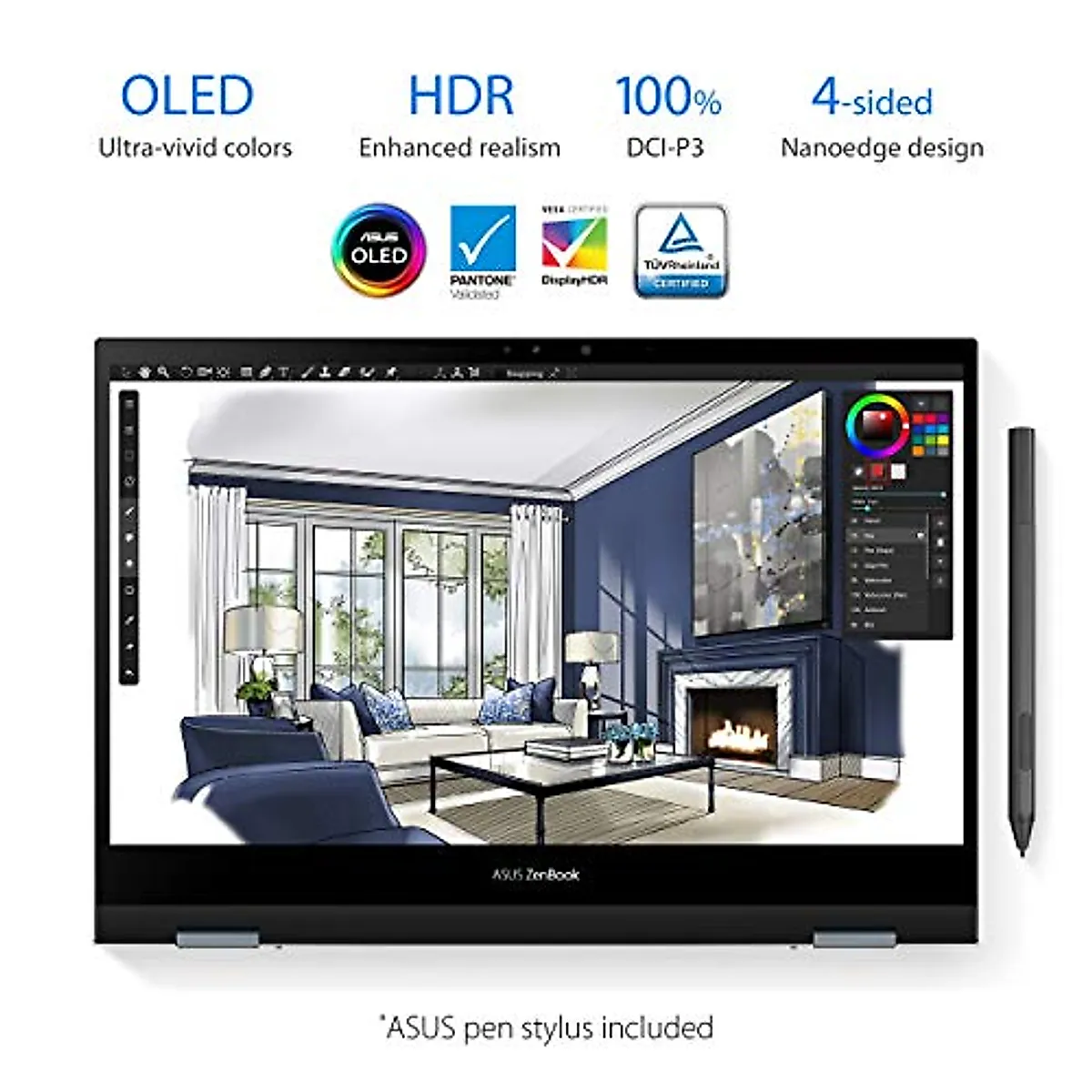 ASUS ZenBook Flip 13 OLED Ultra Slim Convertible Laptop, 13.3” Touch, Intel Evo Platform Core i5-1135G7 Processor, 8GB RAM, 512GB SSD, Windows 10 Home, AI Noise-Cancellation, Pine Grey, UX363EA-DB51T