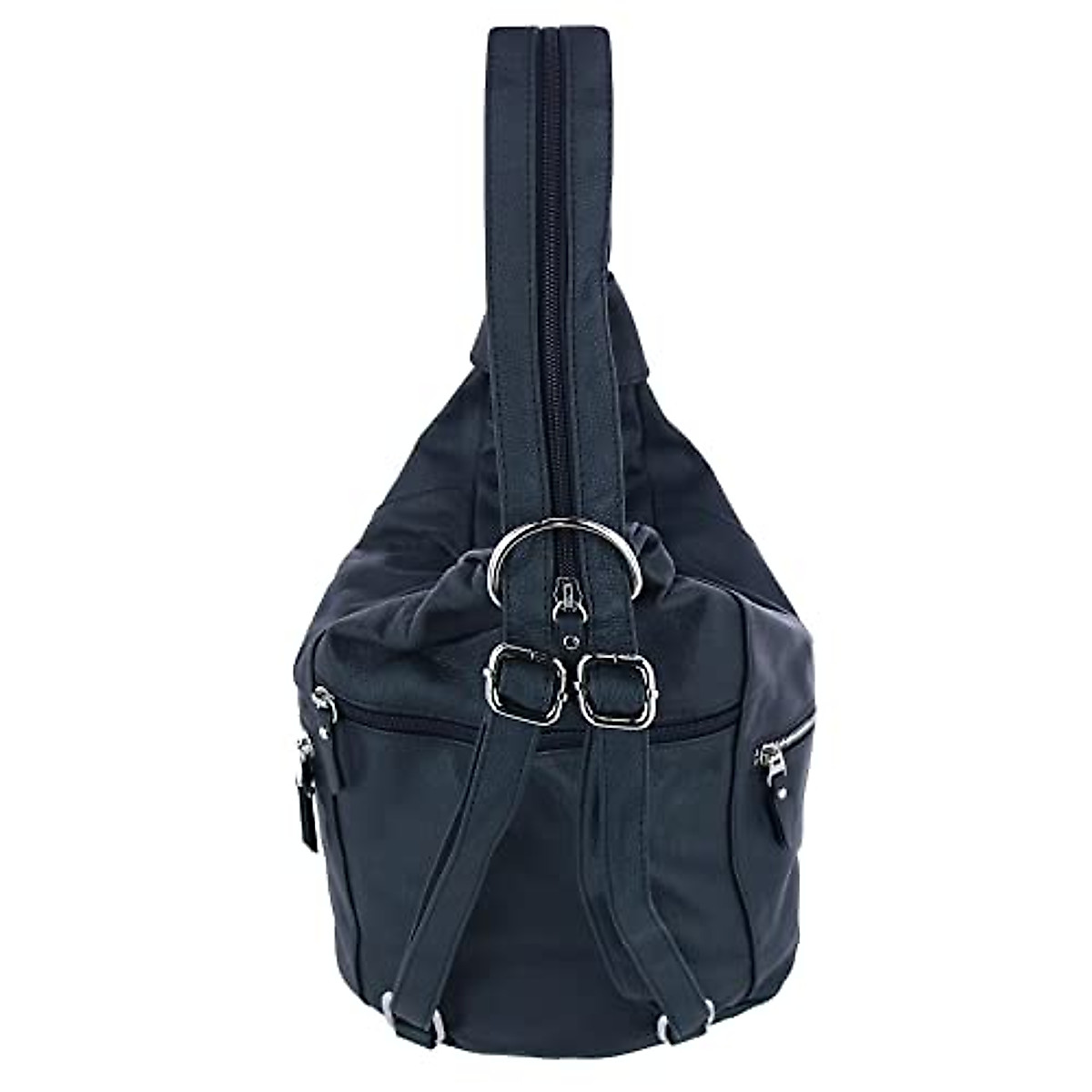 CTM® Women's Leather Sling Strap Backpack, Black