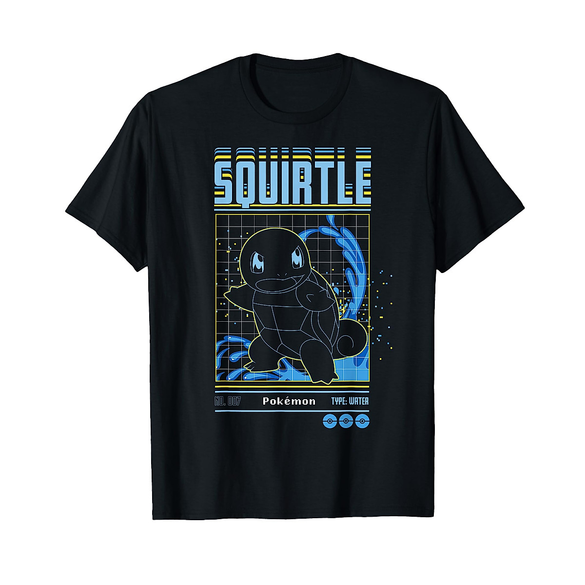 Pokémon Squirtle Water Type Schematic T-Shirt