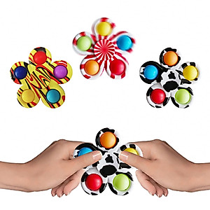 12 Pcs Pop Bubble Fidget Spinners for Party Favors, Hand Fidget Bulk Toys for Classroom Prizes, Christmas Valentine Gifts Goodie Bag Stocking Easter Basket Stuffers for Kids