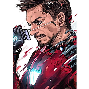 AIEYEZO Tony Stark Sunglasses Vintage Square Metal Frame Eyeglasses for Men Women - Iron Man and Edith Sun Glasses (Spider Man Same Color)