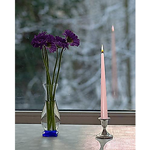 Hyoola Tall Taper Candles - 10 Inch Light Pink Unscented Dripless Taper Candles - 8 Hour Burn Time - 12 Pack